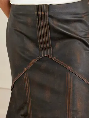SHUSHU/TONG Leather Midi Skirt