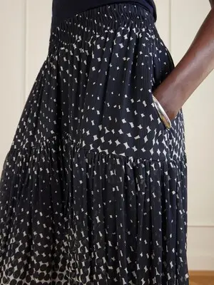 Christopher John Rogers Halftone Polka-dot Chiffon Tapered Pants