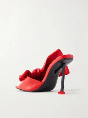 Givenchy Boudoir Bow-embellished Leather Mules - Red