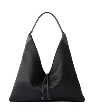 HUNTING SEASON Origami Medium Leather-trimmed Satin Shoulder Bag