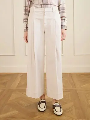 Brunello Cucinelli Cotton-blend Wide-leg Trousers