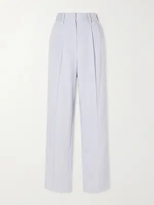 BLAZÉ MILANO Pleated Tapered Woven Pants - Blue