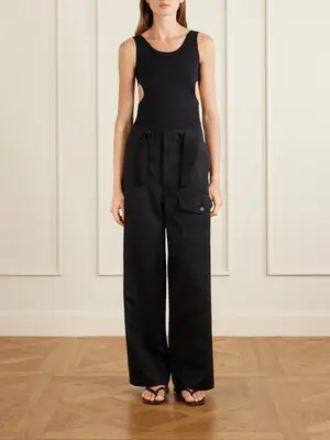 Auralee Herringbone Wool Wide-leg Cargo Pants