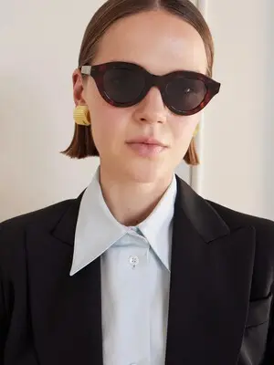 Celine Round-frame Acetate Sunglasses - Tortoiseshell