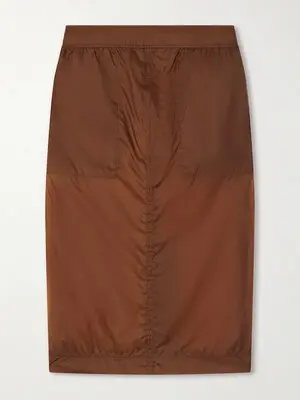 Saint Laurent Woven Midi Skirt - Brown