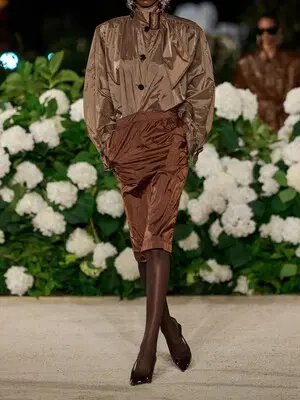 Saint Laurent Woven Midi Skirt
