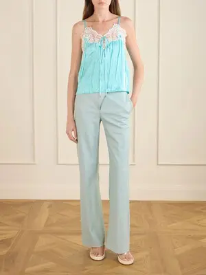 Chloé High-rise Paneled Leather Straight-leg Pants