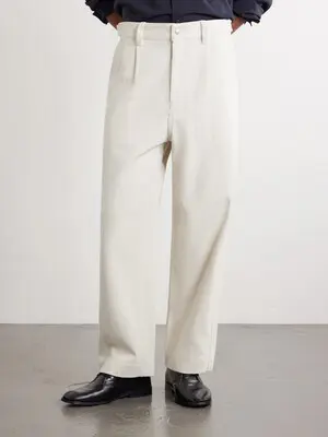 ATON Wide-leg Cotton-twill Trousers