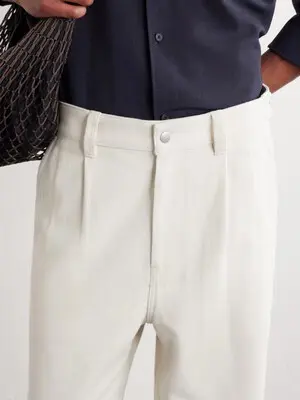 ATON Wide-leg Cotton-twill Trousers