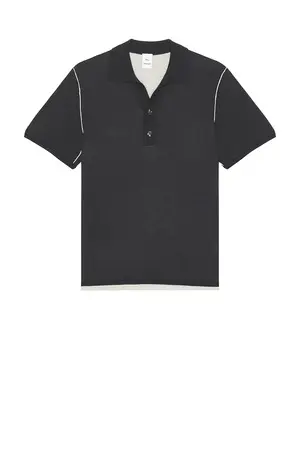 WON HUNDRED Jonas Two Layer Knit Polo - Black
