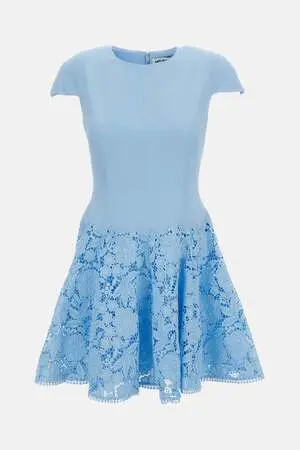 SELF-PORTRAIT Lace Mini Dress Sky Blue