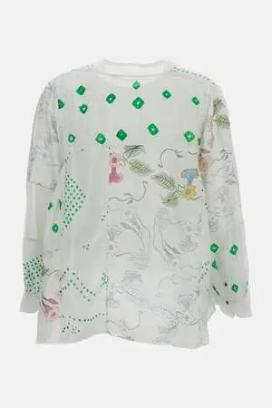 INJIRI V-neck Silk Shirt