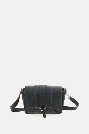Hogan H01x Flap Bag In Hammered Leather - Nero