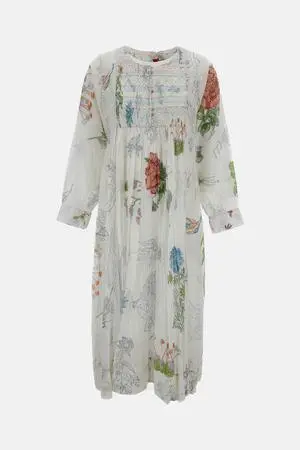 INJIRI Trumpet Floral-print Dress - Multicolor