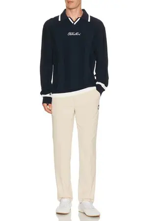 KHALHON V Tipped Varsity Knit Pullover Polo