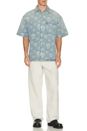 Alexander McQueen Denim Camp Collar Shirt