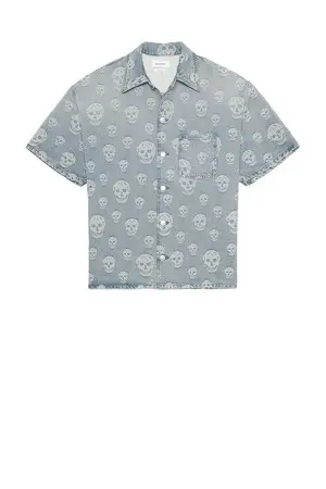 Alexander McQueen Denim Camp Collar Shirt
