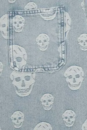 Alexander McQueen Denim Camp Collar Shirt - Blue Washed