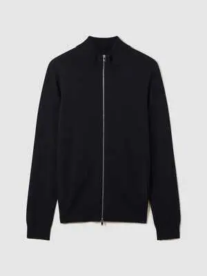 REISS Hampshire Wool Funnel-neck Cardigan