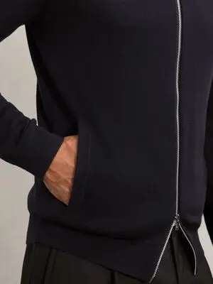 REISS Hampshire Wool Funnel-neck Cardigan