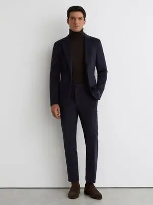 REISS Caine Wool Roll Neck Jumper - Dark Brown