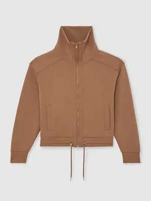 REISS Laurrie Premium Interlock Zip-front Sweatshirt