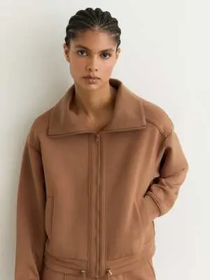 REISS Laurrie Premium Interlock Zip-front Sweatshirt