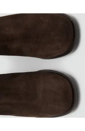 Mango Square Toe Stacked Heel Boots
