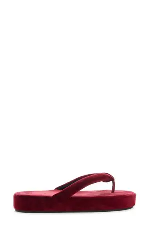 Balenciaga Jet Lag Velvet Platform Flip Flop - Flame