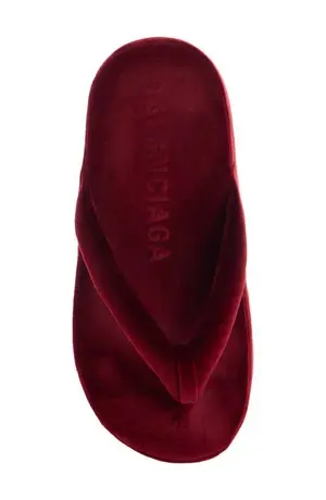 Balenciaga Jet Lag Velvet Platform Flip Flop - Flame