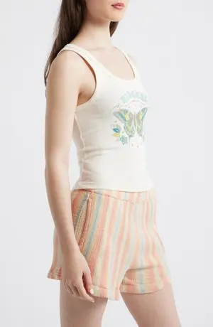 Rip Curl Moon Stretch Cotton Rib Graphic Tank - Bone