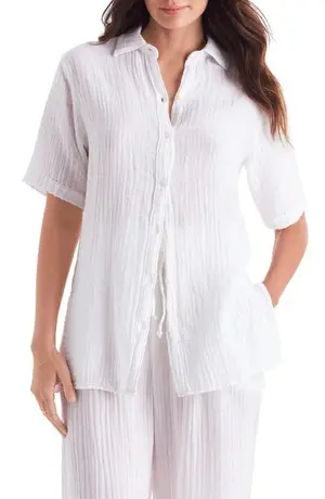 MIMI FLAMINGO Vista Double Gauze Shirt - White