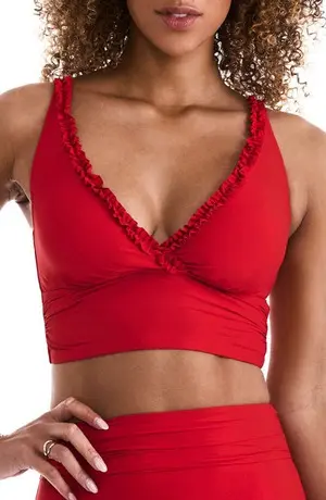 MIMI FLAMINGO Sonny Midkini Swim Top - Cherry