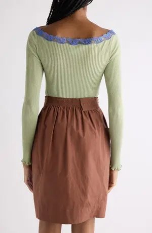 Chloé Lace Trim Cotton-silk Sweater