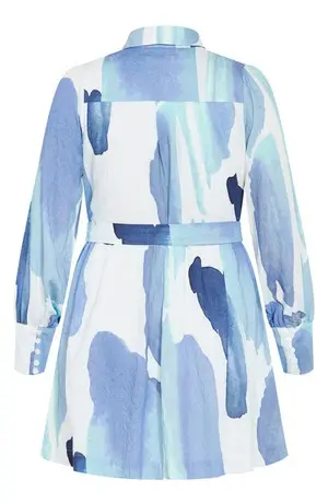 City Chic Ezra Tie Waist Mini Shirtdress