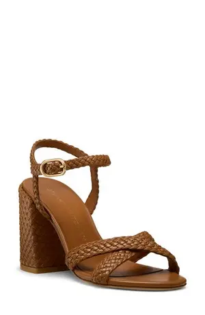 STUART WEITZMAN Alyssa Woven Ankle Strap Sandal - Boho Tan