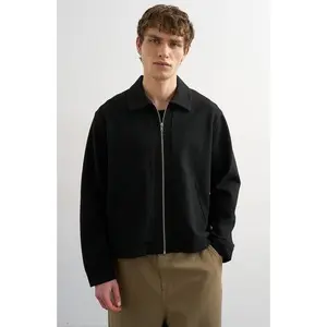 Topman Boxy Fit Jersey Bomber Jacket
