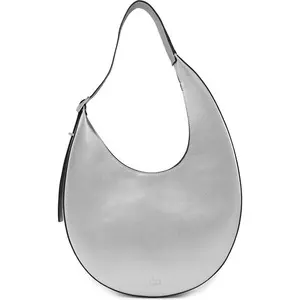 BEHNO Metallic Leather Crescent Shoulder Bag