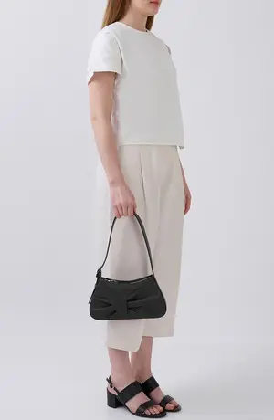 BEHNO Mini Leena Leather Shoulder Bag - Black