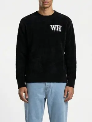 WALKER & HUNT Crew Neck Logo Sweater - Black