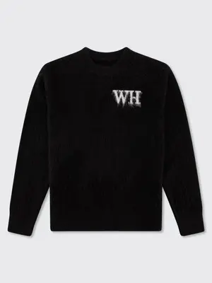 WALKER & HUNT Crew Neck Logo Sweater - Black