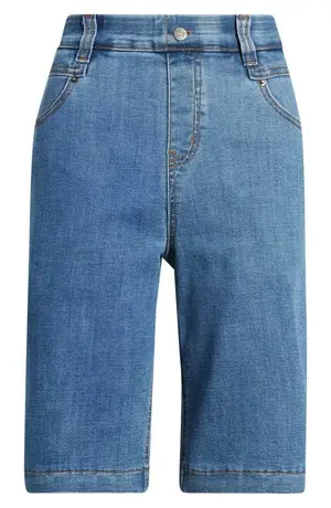 Hue Mid-rise Bermuda Shorts - Chambray