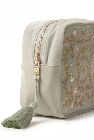 ELIZABETH SCARLETT Mediterranean Garden Velvet Pouch