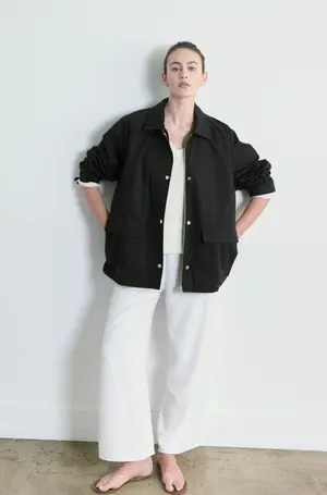 Almina Concept Cotton Barn Jacket - Black