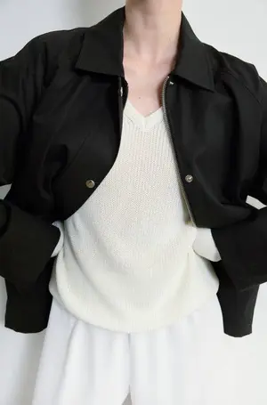 Almina Concept Cotton Barn Jacket - Black
