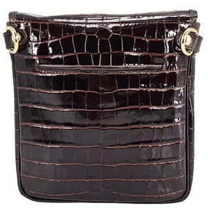 MADISON MAISON Moc Croc Crossbody Bag - Chocolate