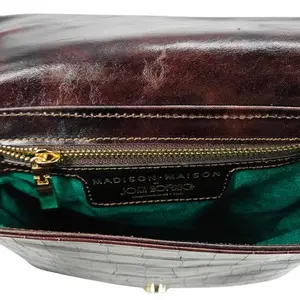 MADISON MAISON Moc Croc Crossbody Bag - Chocolate
