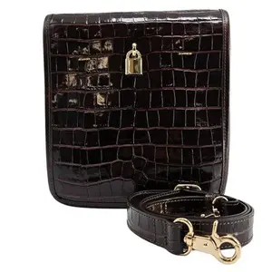MADISON MAISON Moc Croc Crossbody Bag - Chocolate