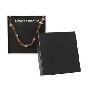 Lucky Brand Wood And Turquoise Beaded Necklace