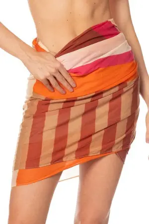 KIBYS Sunset Bazaar Loretta Striped Cotton Pareo Sarong